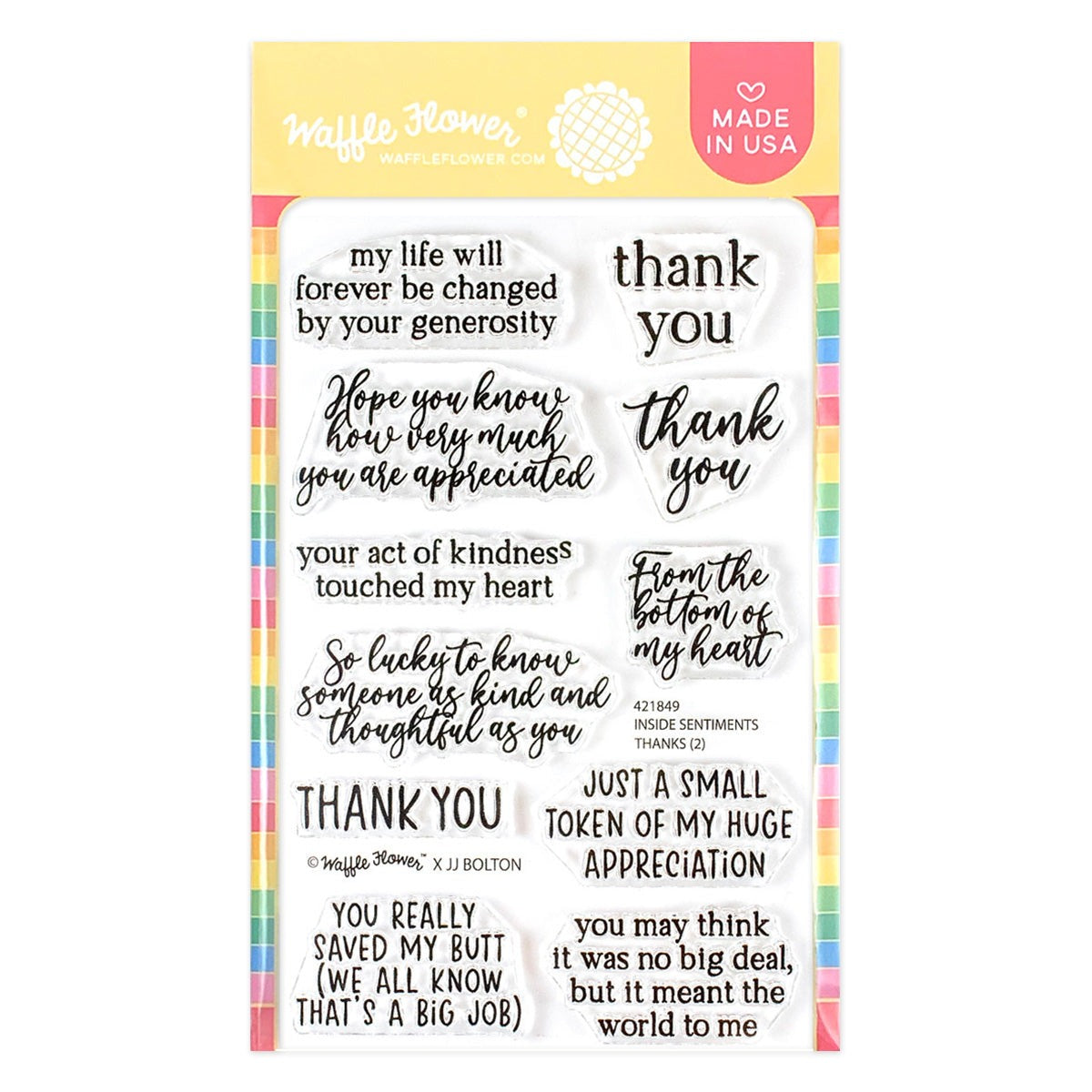 Inside Sentiments Thanks 2 Stamp Set – Butterfly Reflections, Ink.