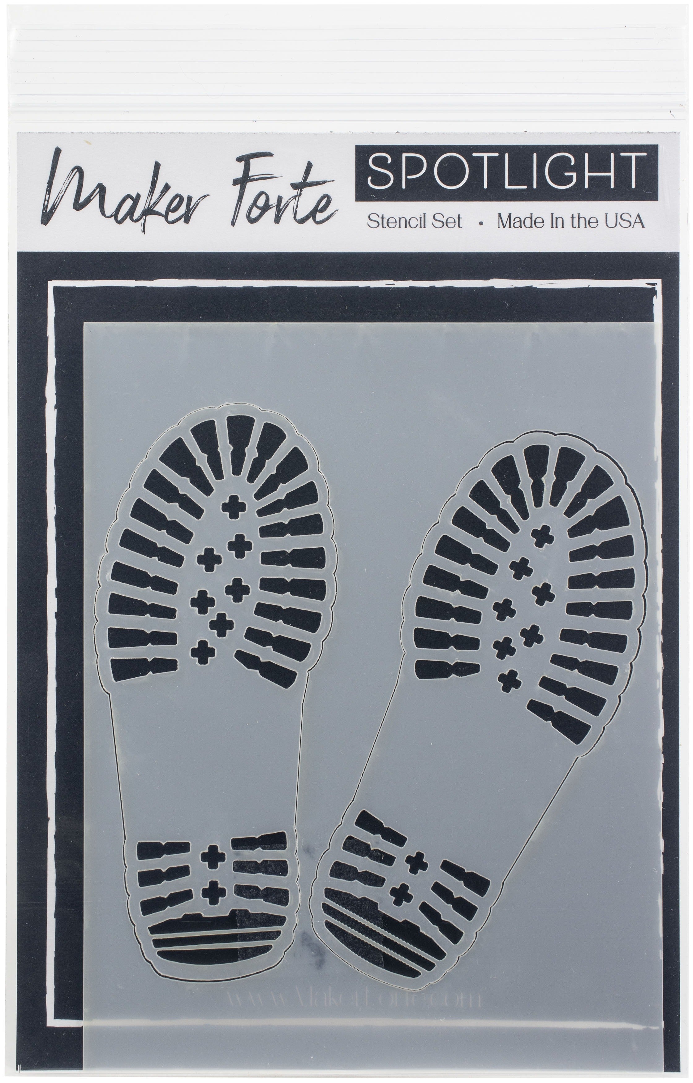 Army Footprints Stencil – Butterfly Reflections, Ink.