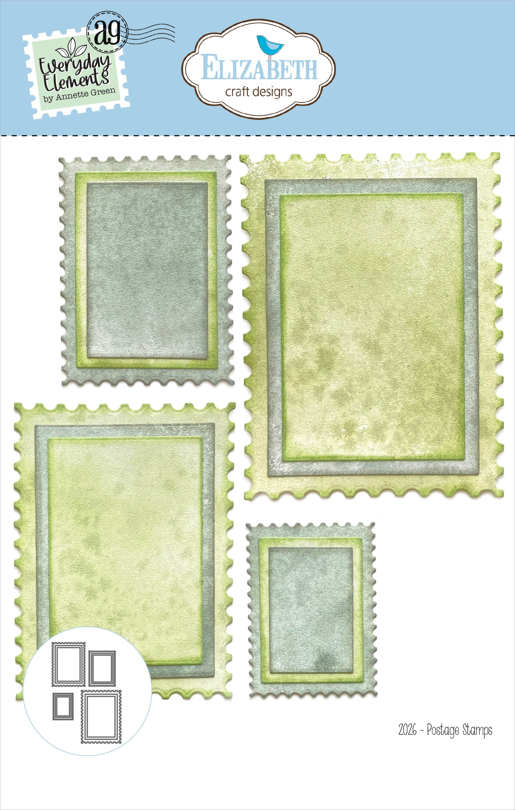 Postage Stamp Dies – Butterfly Reflections, Ink.