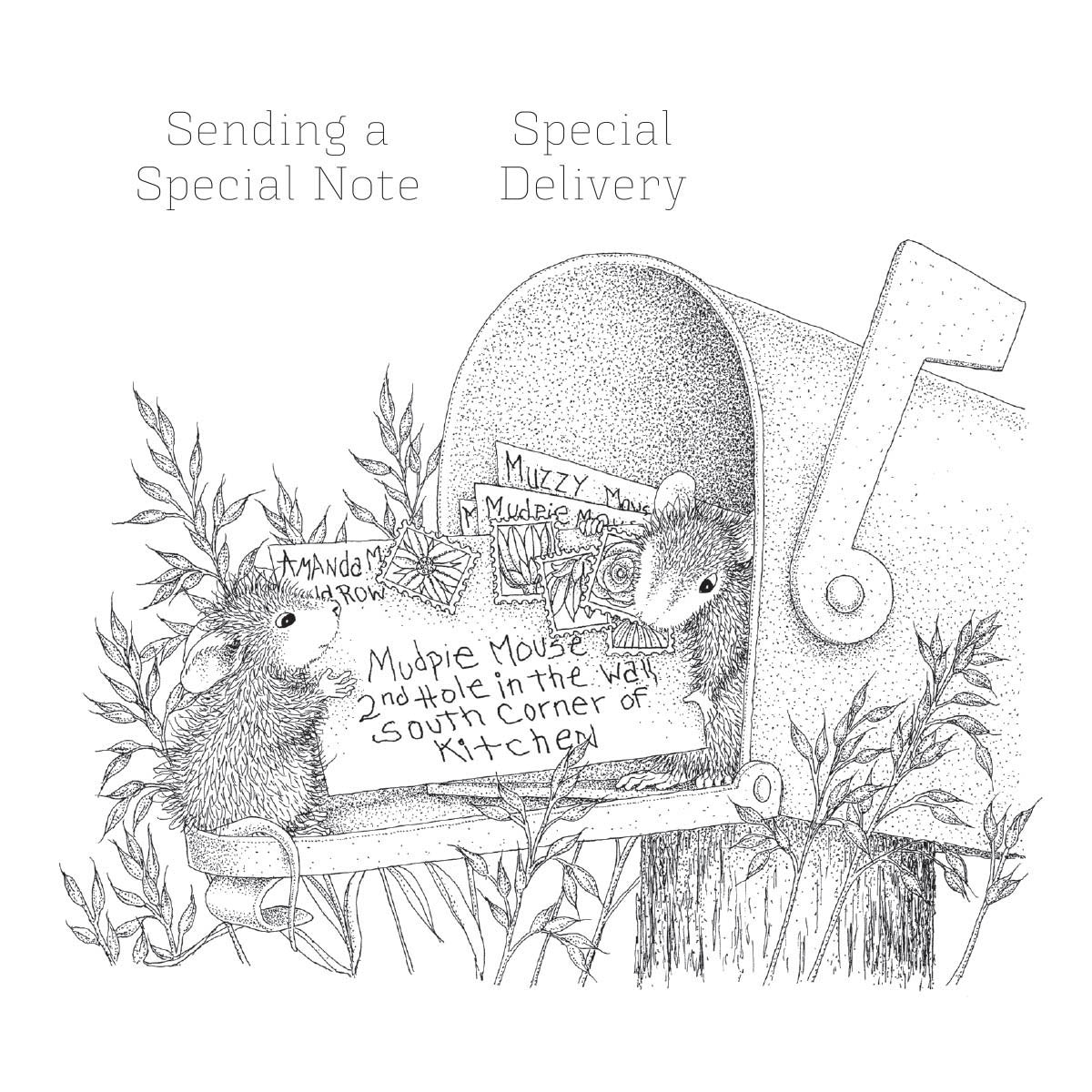 House Mail House Mouse Stamp – Butterfly Reflections, Ink.