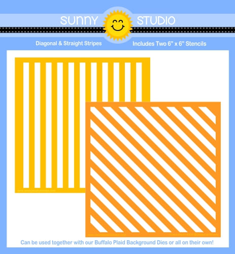 Diagonal & Straight Stripes Stencil – Butterfly Reflections, Ink.