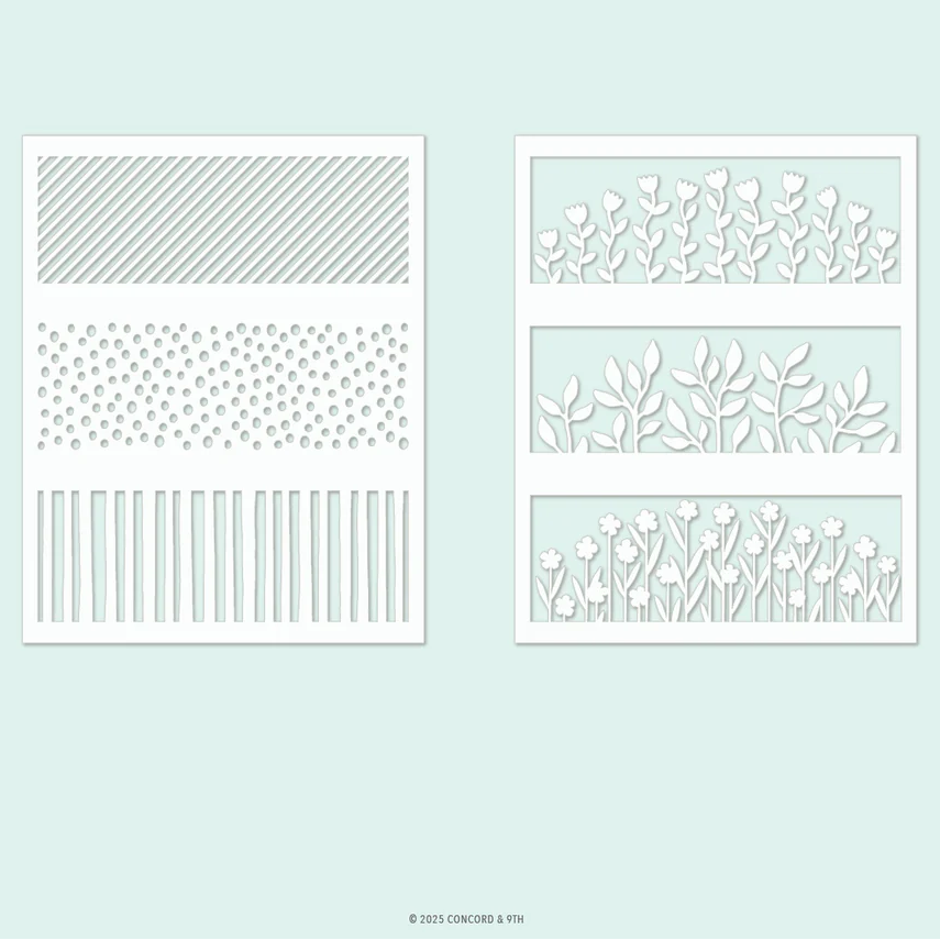 Hillside Stencil Pack – Butterfly Reflections, Ink.
