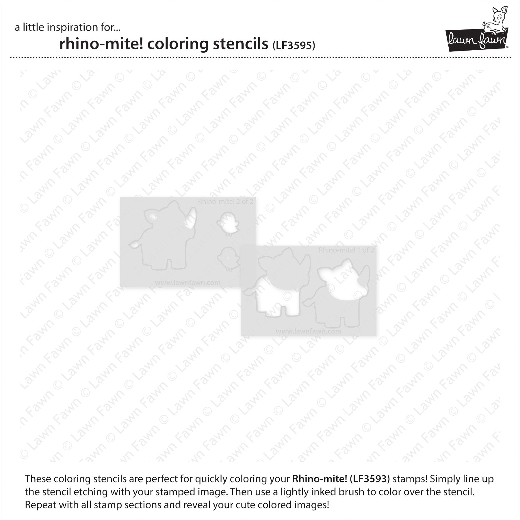 Rhino-Mite! Coloring Stencils – Butterfly Reflections, Ink.