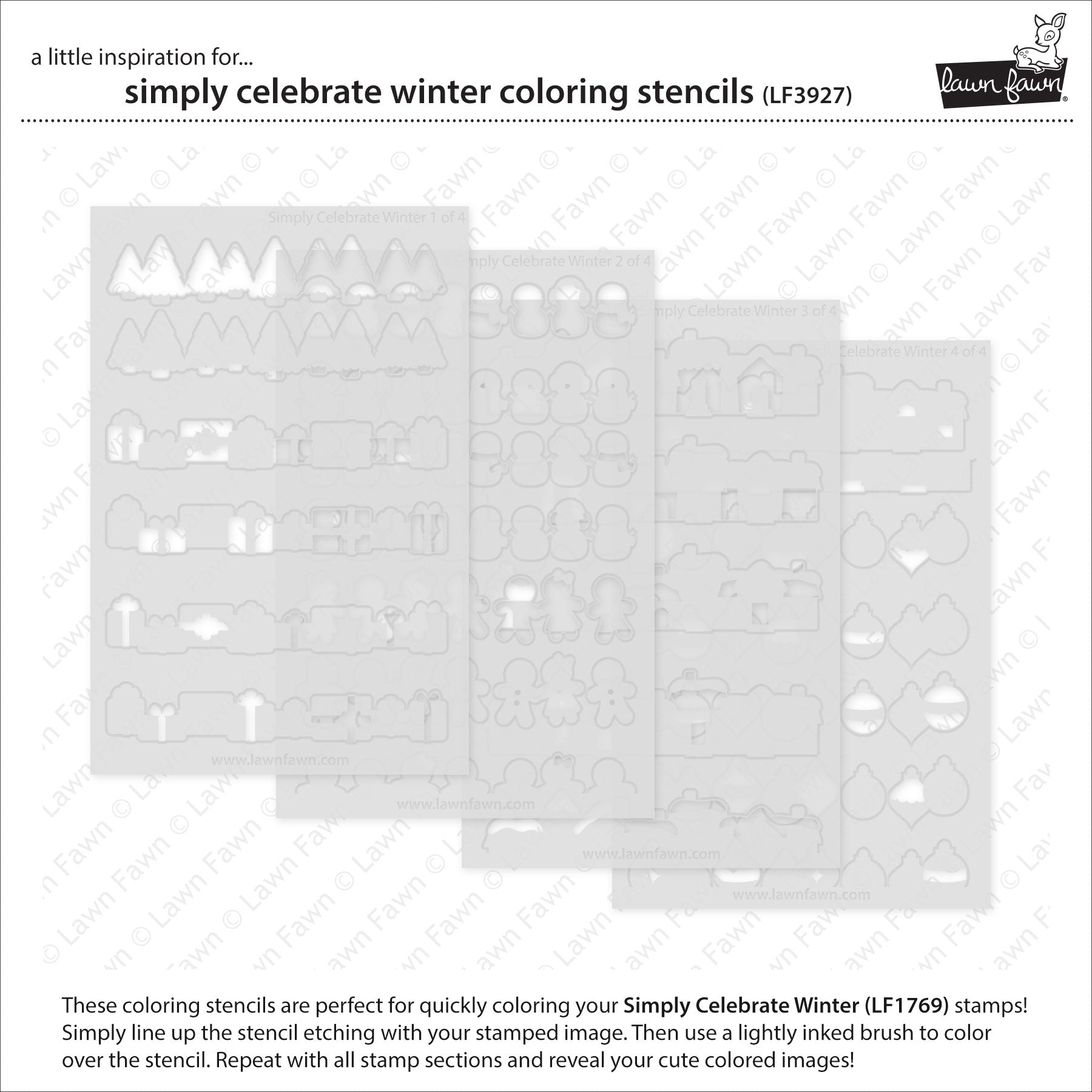 Simply Celebrate Winter Coloring Stencils – Butterfly Reflections, Ink.