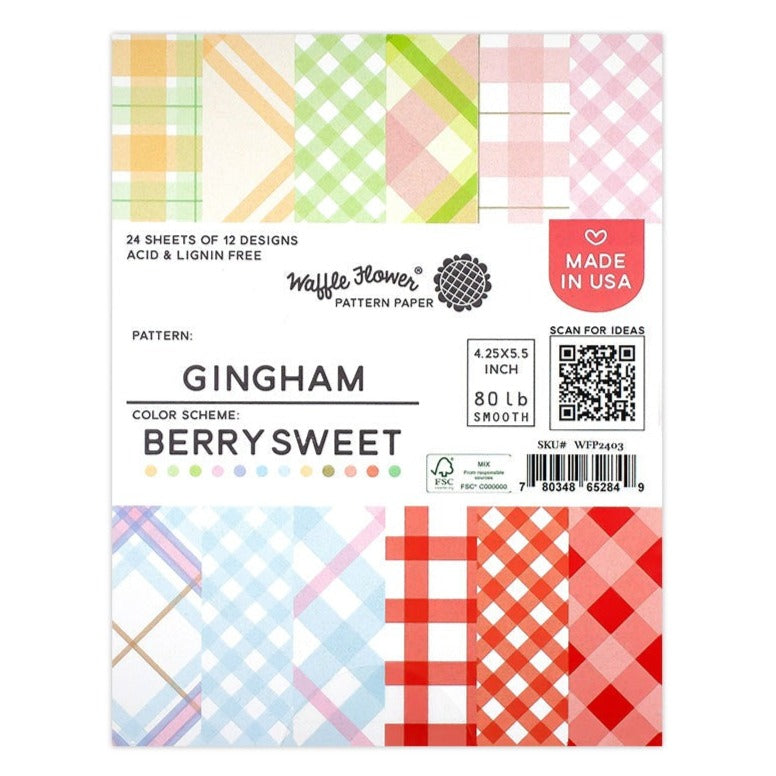 Berry Sweet Gingham Paper Pad – Butterfly Reflections, Ink.