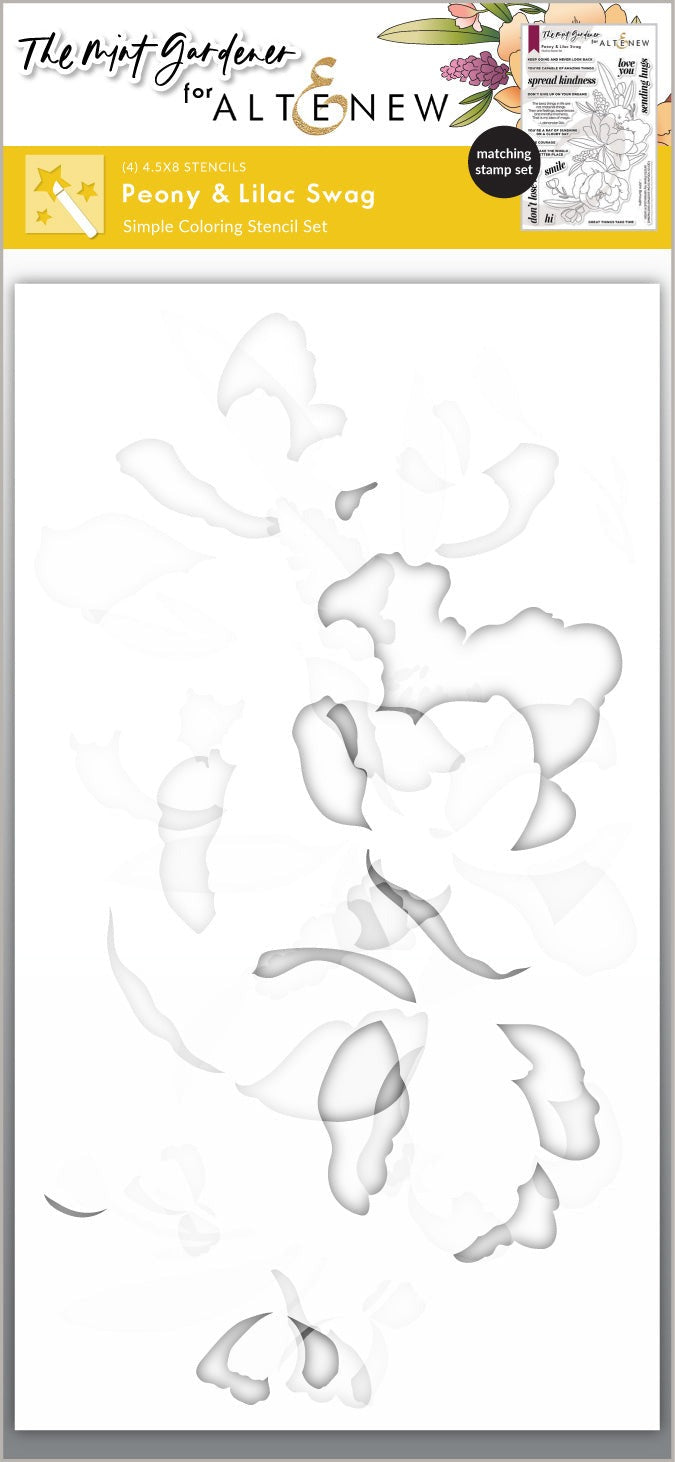 Peony & Lilac Swag Stencils – Butterfly Reflections, Ink.