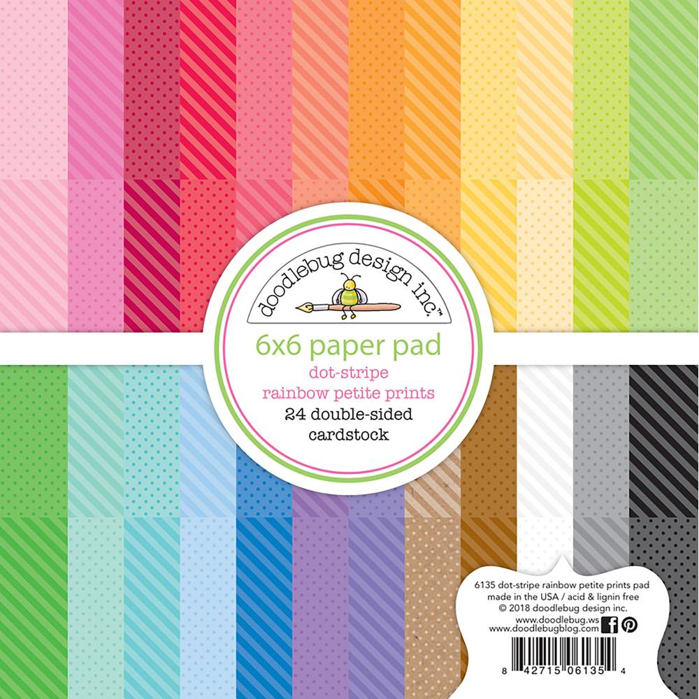 Dot-Stripe Rainbow 6x6 Paper Pad – Butterfly Reflections, Ink.