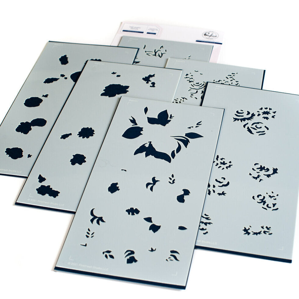 Joyful Bouquet Layering Stencil – Butterfly Reflections, Ink.