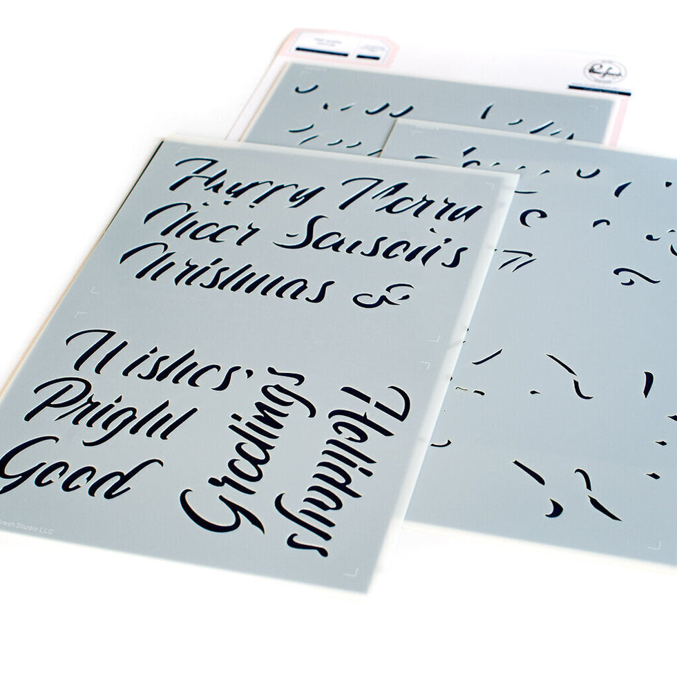 Brushed Sentiments Holiday Stencils – Butterfly Reflections, Ink.