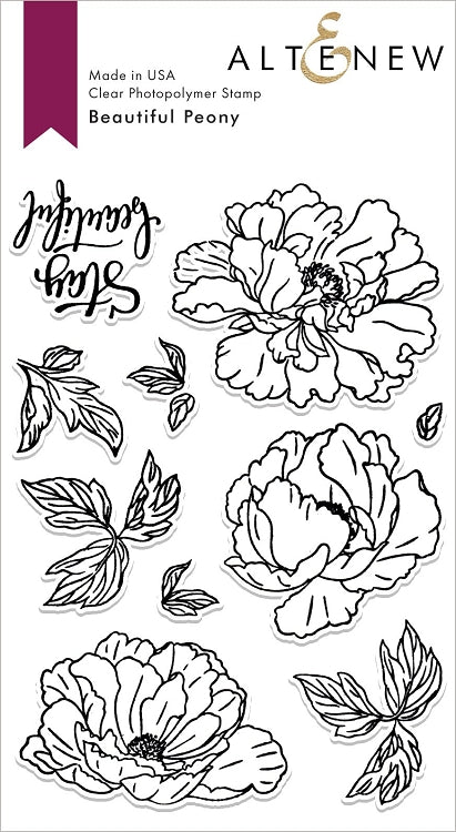 Beautiful Peony Stamp Set – Butterfly Reflections, Ink.