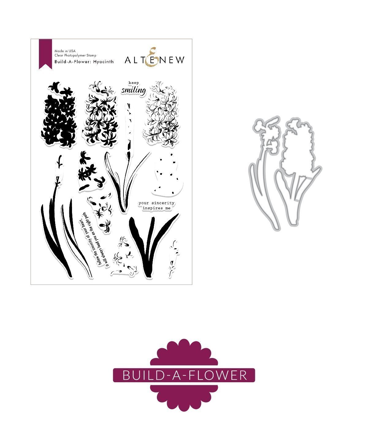Build-A-Flower: Hyacinth Stamp & Die – Butterfly Reflections, Ink.