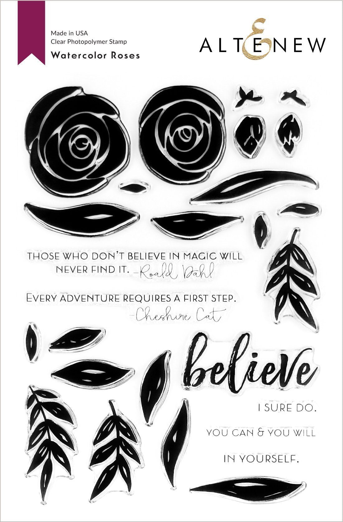 Watercolor Roses Stamp Set – Butterfly Reflections, Ink.