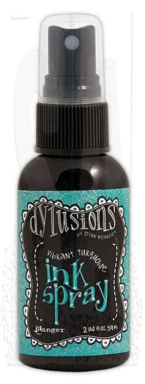 Dylusions Ink Spray Vibrant Turquoise – Butterfly Reflections, Ink.
