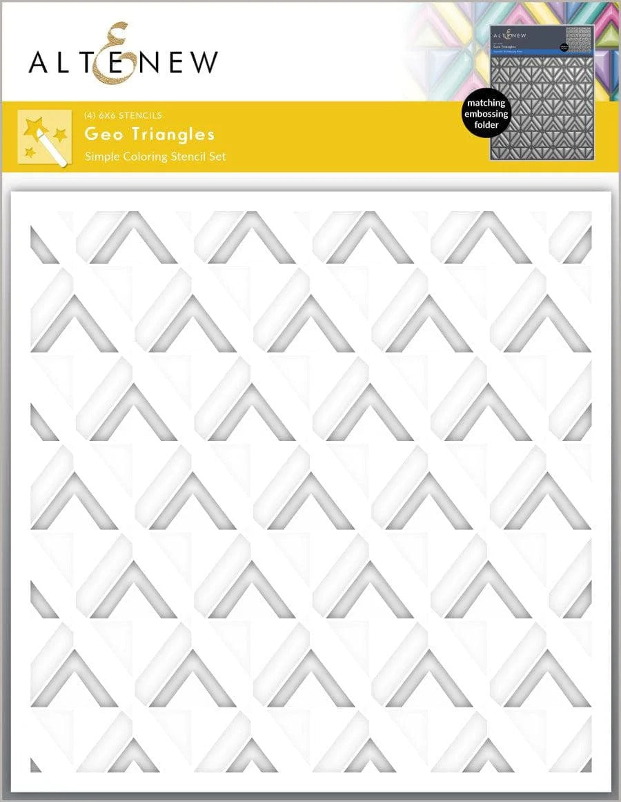 Geo Triangles Simple Coloring Stencil Set – Butterfly Reflections, Ink.