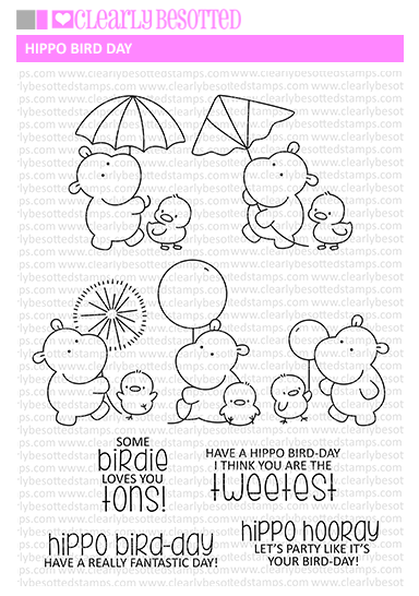 Hippo Bird Day Stamp Set – Butterfly Reflections, Ink.