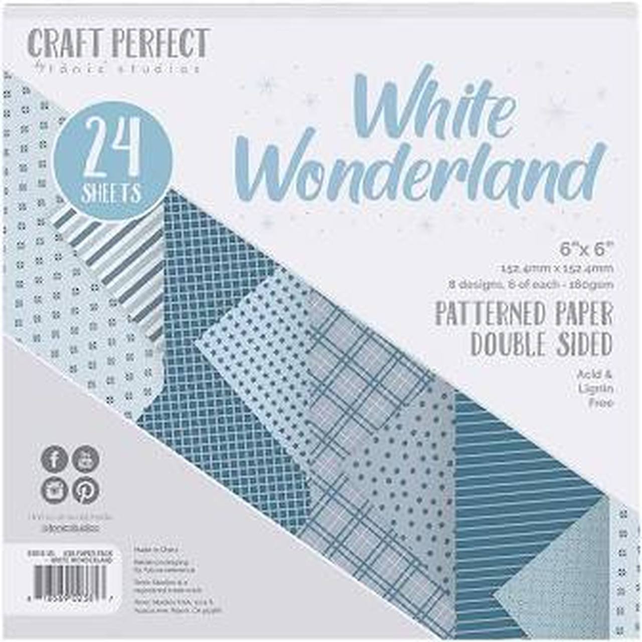 6x6 Cardstock Pad White Wonderland – Butterfly Reflections, Ink.