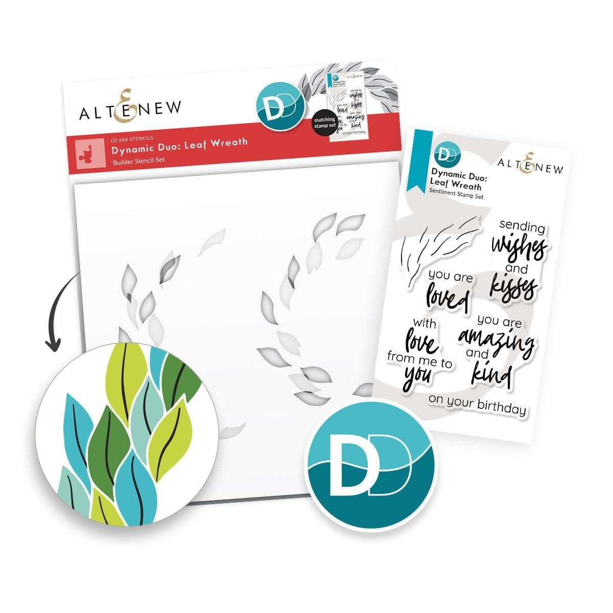 Dynamic Duo: Leaf Wreath Stamp Set and Stencils – Butterfly Reflections ...