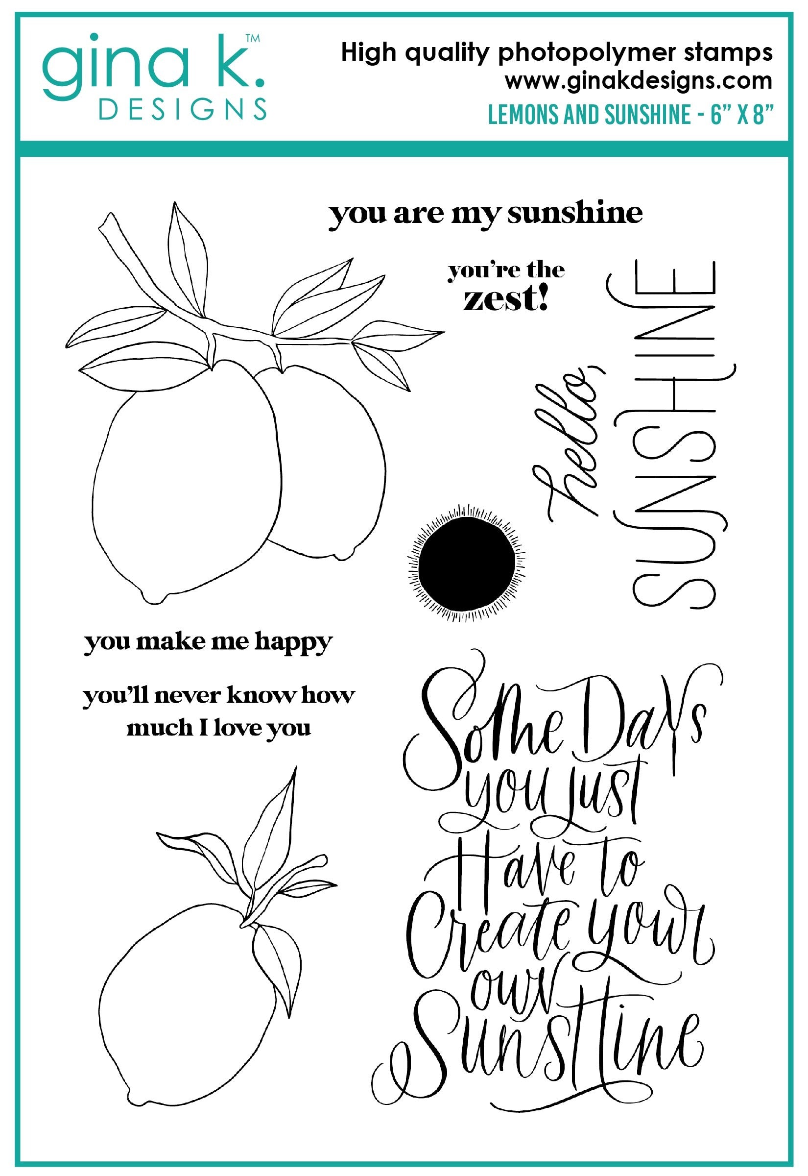 Lemons & Sunshine Stamp Set – Butterfly Reflections, Ink.