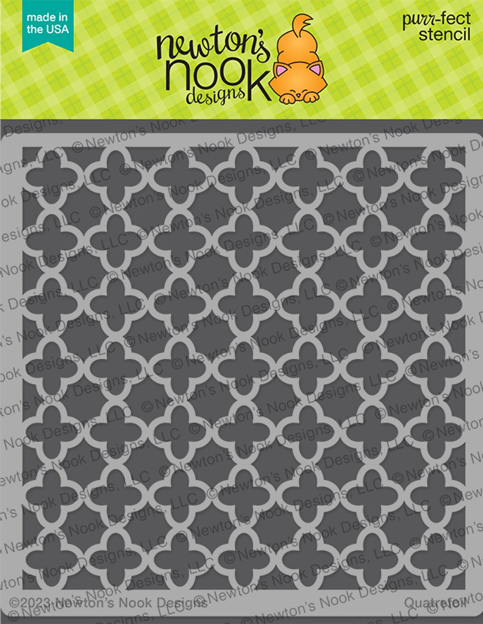 Quatrefoil Stencil – Butterfly Reflections, Ink.